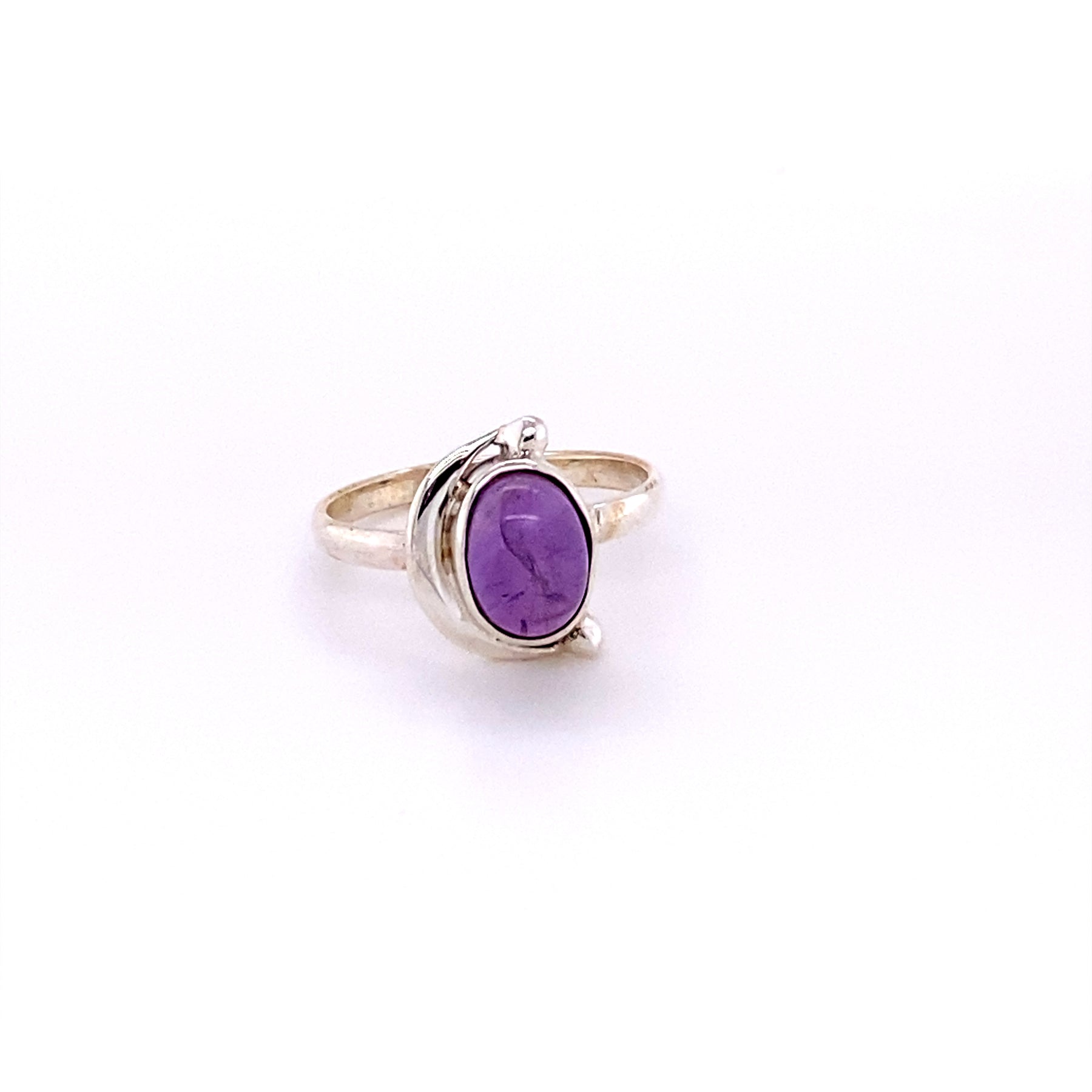 Oval Crescent Moon Ring with Natural Gemstones